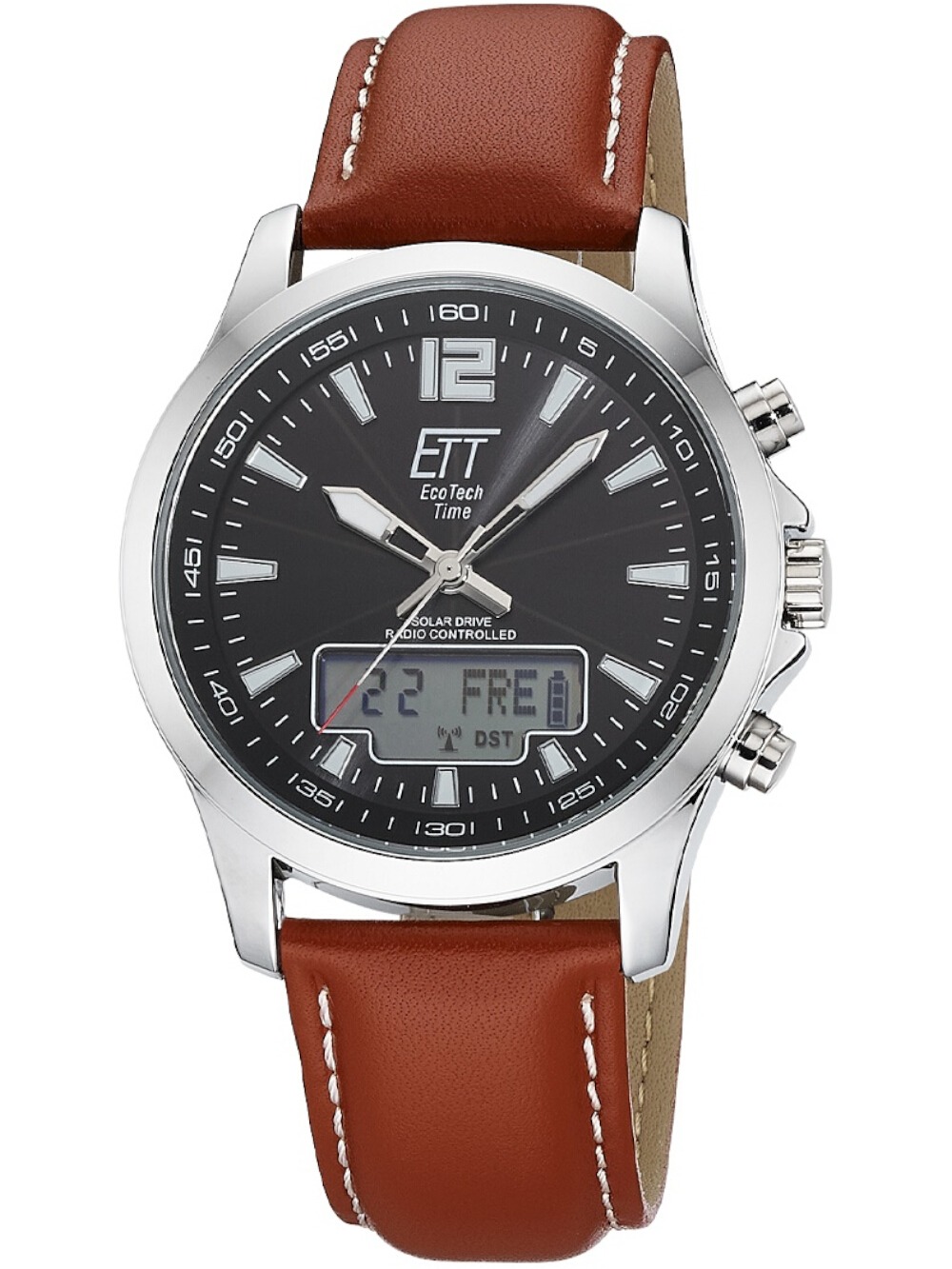 ETT Eco Tech Time EGA-11713-21L Mens Watch Radio-controlled Solar Drive ...