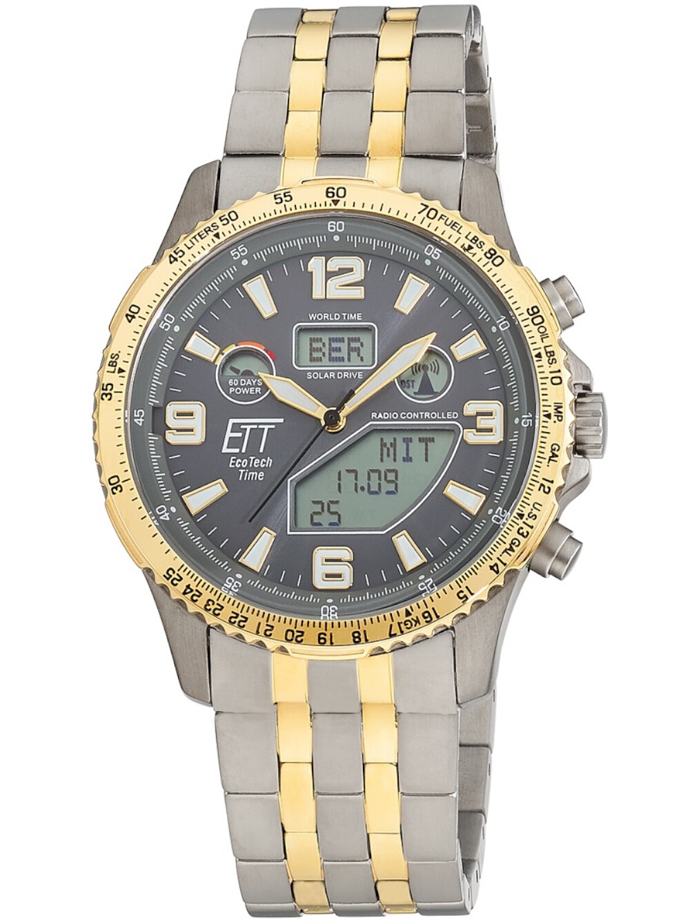 ETT Eco Tech Time EGT-11722-52M Mens Watch Radio-controlled Solar Drive ...
